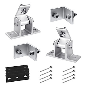 4 Pcs (2 Set) Adjustable Solar Panel Tilt Mounting Brackets - Solar Panel Mount Bracket Stand Support Solar Panels with 100W 200W 300W 400W for RV, Roof, Boat, Flat Surface
