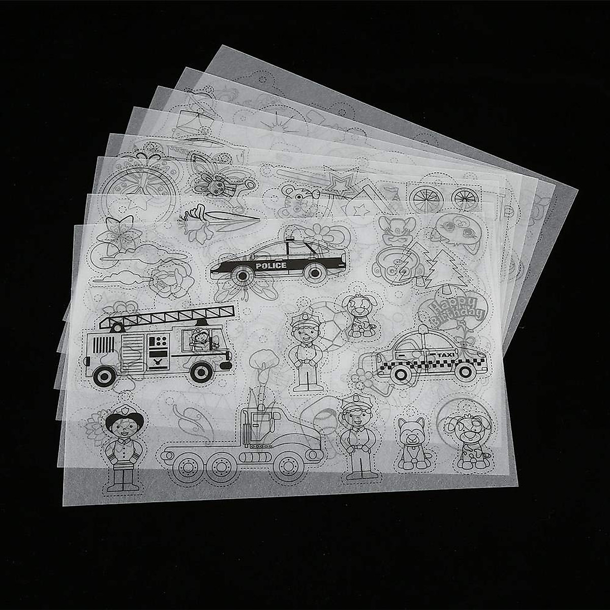 8pcs Shrink Sheet, Heat Shrinky Sheets Creative Pack Shrinky Art Paper with Pattern Shrinkable DIY Hand Made Craft Tool for Boys and Girls(Boy's Style)