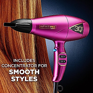 INFINITIPRO BY CONAIR 3Q Compact Electronic Brushless Motor Styling Tool/Hair Dryer, Pink