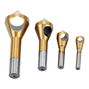 Deburring External Chamfer Tool Stainless Steel Remove Burr Tools,6pcs Countersink Drill Bit,4pcs Deburring Metal Wood Drill Bit set,90 Degree Center Punch Tool Set For Wood Quick Change Bit(11 Pack)