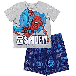 Marvel Avengers Spiderman Toddler Boys 4 Piece Mix n' Match T-Shirt & Shorts Set 5T