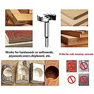 2-1/8" Forstner Bit, 2-1/8-Inch Diameter Wood Drilling Forstner Bit with 3/8-Inch Shank