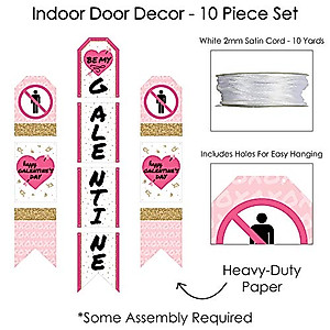 Big Dot of Happiness Be My Galentine - Hanging Vertical Paper Door Banners - Galentine’s & Valentine’s Day Party Wall Decoration Kit - Indoor Door Decor