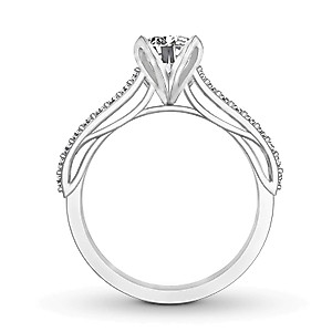 Blocaci Engagement Ring 1-3/8 ct tw Moissanite Engagement Rings for Women 14k White Gold Free Engraving