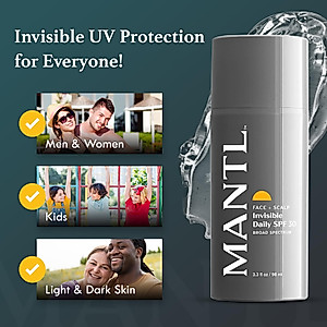 Invisible Sunscreen For Face and Body SPF30 - TSA Approved 3oz Travel Size - Dermatology Sunscreen - Spf Face Sunscreen for Black Skin, Light Skin, Men, Women, & Kids- Daily Facial Sunscreen