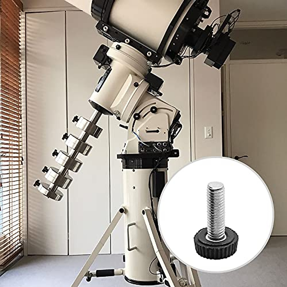 Piutouyar 16Pcs M6x15mm Male Thread Knurled Thumb Screw, Clamping Knobs Grip Thumb Screw on Type Round Head