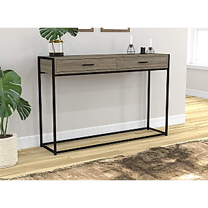 Safdie & Co. Entryway Console Sofa Couch Table/Accent Wall Table-48 Long/Dark Taupe with Drawers for Living Room