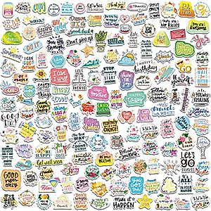 Inspirational Stickers,150Pcs Motivational Stickers for Water Bottles Positive Quote Stickers for Journaling Scrapbook Aesthtic Waterproof Vinyl Laptop Stickers for Teens Adults Kids Teachers
