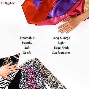 Red by Kiss Edge Laying Scarf Wrap for Hair Edge Silky Satin Scarf 4 PACK