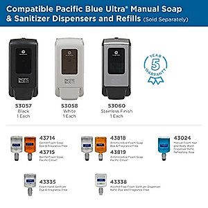 Georgia-Pacific Pacific Blue Ultra Manual Gentle Foam Hand Soap Refills by GP PRO (Georgia-Pacific),Pacific Citrus,43715,1200 mL Per Bottle,4 Bottles Per Case