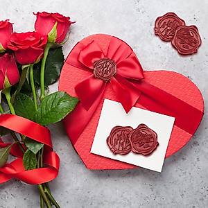 50 Pieces 3D Envelope Seal Stickers Self Adhesive Wedding Envelope Stickers Wax Seal Stickers for Wedding Invitation with Blessings for Birthday Party Presents Supplies, Invitations Greeting Cards