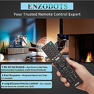 ENZODOTS® Newest Universal Remote Control RMT-TX100U for All Sony LCD LED 2K 4K UHD and Bravia Smart TVs with Netflix & Home Buttons