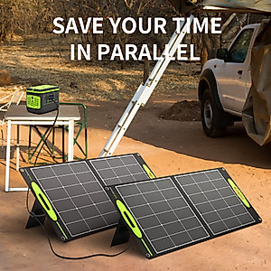 TWELSEAVAN Portable Solar Panel for Power Station, 100W Foldable Solar Charger with QC3.0/PD60W/DC 4 Outputs for Phone Tablet Camping Outdoors RV