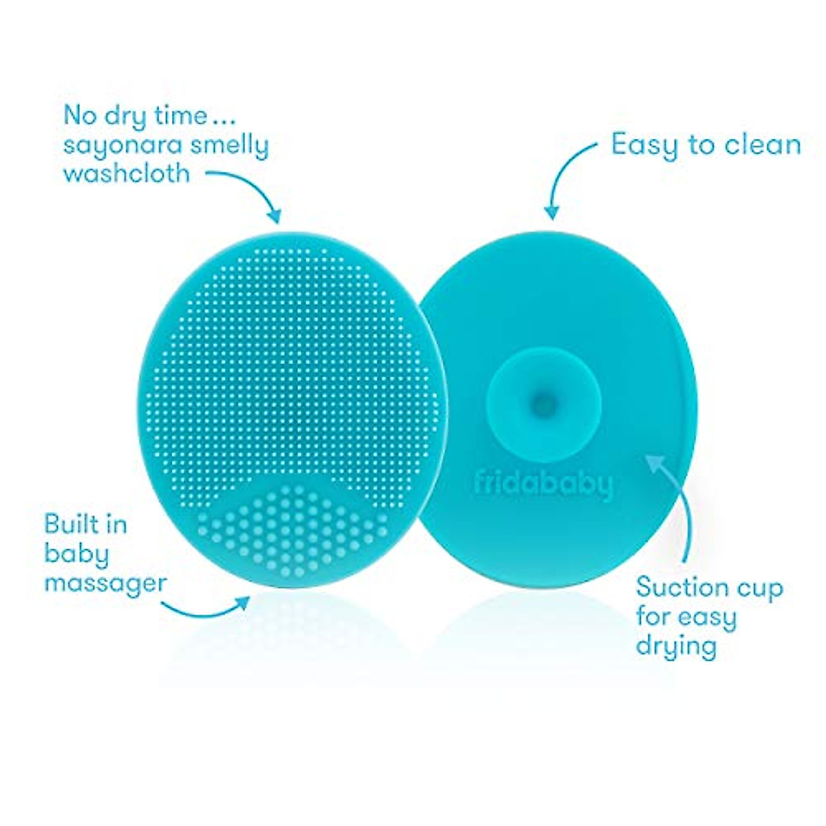 Frida Baby DermaFrida The SkinSoother Baby Bath Silicone Brush| Baby Essential for Dry Skin, Cradle Cap and Eczema (2 Pack)