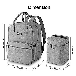 Hamtery Bottle Warmer Backpack with Breastmilk Cooler Bag, Diaper Bag Backpack for Mom and Dad, Fits Most Brands of Portable Bottle Warmer for Travel and 4 Baby Bottles up to 8 Ounces