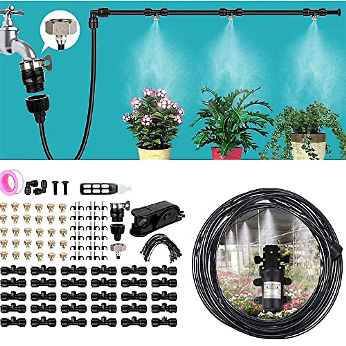 Cool Your Patio: Outdoor Misting System Kit with Silent Pump
