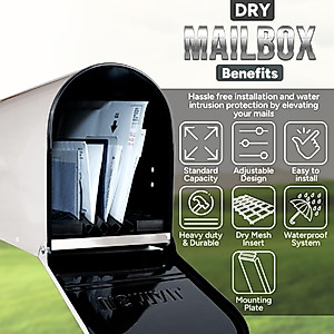 Dry Mailbox – Outdoor Metal Mailbox with Mailbox Insert to Keep Mail Dry | Weatherproof Mailbox for Outside for Secure Deliveries | Standard Outside Mailboxes | US Postal Service Approved - White