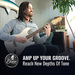 Elixir Strings, Electric Guitar Strings, Nickel Plated Steel with NANOWEB Coating, Longest-Lasting Bright Tone with Comfortable Feel, 8 String Light 10-74