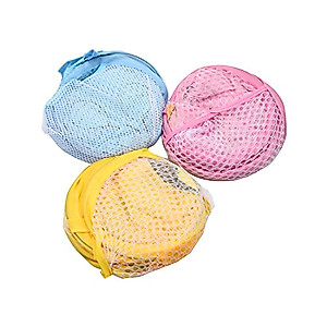 vanki Deluxe Mesh Pop-Up Laundry Hamper with Side Pocket and Handles,Cartoon Theme- Giraffe/Monkey/Rabbit 3pcs