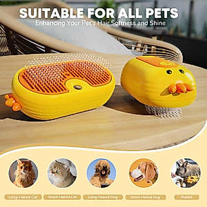 Cat Steam Brush for Shedding, Steam Brush for Cats with Release Button, 3in1 Self Cleaning Cloud Care Cat Hair Brush, Rechargeable Cat Deshedding Brush with Steam for Long & Short Haired Cats and Dogs