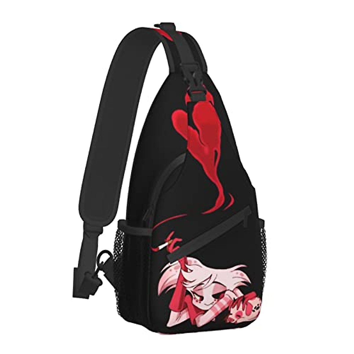 Hazbin Hotel Angel Dust Anime Crossbody Sling Backpack Travel Chest Shoulder Bag