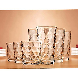 Home Essentials & Beyond Glassware Drinking Glasses Set Of 8 4 Highball (17 oz.) Kitchen Glasses | 4 (13 oz.) Rocks Glass Cups for Water, Juice and Cocktails.