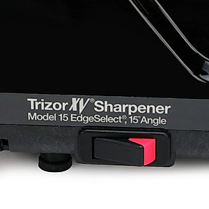 Chef'sChoice 15XV EdgeSelect Professional Electric Knife Straight and Serrated Knives Diamond Abrasives Patented Sharpening System, 3-Stage, Black