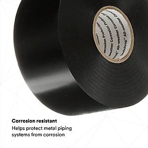3M Scotchrap Vinyl Corrosion Protection Tape 50, Unprinted, 2 in x 100 ft, Black