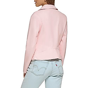 Levi's Women's Faux Leather Asymmetrical Moto Jacket, Rose Quartz, X-Large