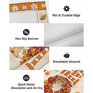 Outdoor Area Rug for Patio,Fall Thanksgiving Home Quotes Maple Leaf Camping Rugs Indoor Large Floor Mat 4x6ft,Sunflower Wreath Linen Outside Carpet for Deck RV Picnic Porch Backyard Bedroom