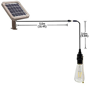 Mii-PWR Solar Pendant Lights, SWAN Solar Powered Shed Light for Garage and Storage Room, Warm White, 26ft (8m) Cable, Can Work in Daytime for Barn Gazebo Patio Porch Balcony Chicken Coop…