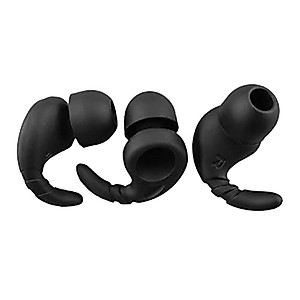 JNSA Replacement Anti Slip Ear Tip Sports Earbud Stabilizers Ear Hooks Fins Wing Noise Isolation Ear Tips Compatible with 3.8mm - 6mm Earbuds Nozzle Diameter in-Ear Earphones ，4 Pairs Set Black