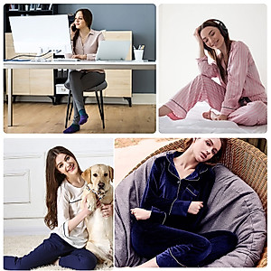 LANBAOSI Christmas Pajama Pants for Women Fuzzy Pack Long Fleece Buffalo Plaid Pj Bottoms Soft Drawstring Lounge Sleepwear Red/Grey