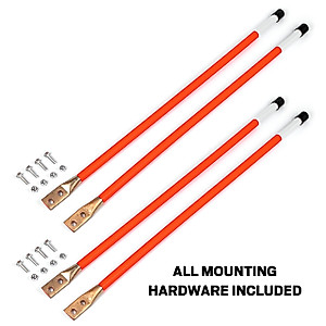 30" Length - Reflective, Universal Orange Snow Plow Guide Markers (2)