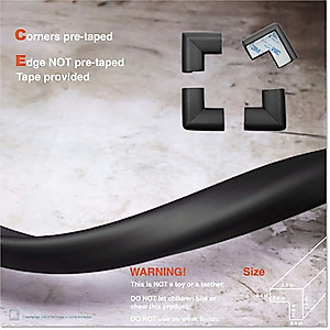24ft Edge 8 Corners - Bundle & Save - RovingCove HeftyFit Edge Guard (6ft Edge Only, Onyx Black) + RovingCove HeftyFit Edge Corner Guards (18ft Edge 8 Corners, Onyx Black)