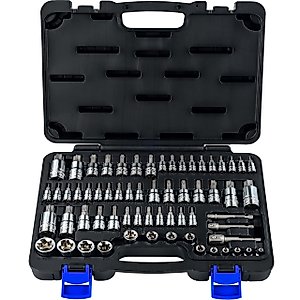 EPAuto Torx Bit Socket and External Torx Socket Set 63-Piece Set