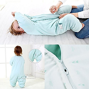 RESTCLOUD Baby Sleep Bag with Feet Winter, Wearable Blanket with Legs, Sack for Toddler Thicken 2.5 TOG (2T-4T Year, Large) Blue