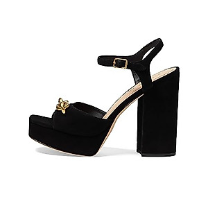 Coach Nicolette Suede Sandal Black 8 B (M)