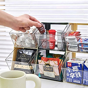 Tea Bags Storage Holder Dustproof Milk Tea Bag Organizer Rack Detachable Storage Box Divided Storage Bins Tea Bag Holder Organizer