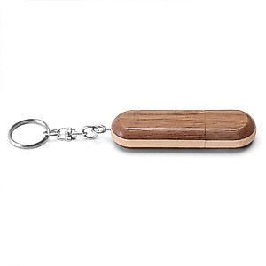 USB 2.0 Flash Drive Two-Color Wood USB 2.0 Memory Stick Pen Drives with Wooden Box (32GB, Tan)