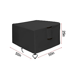 Saking Fire Pit Cover,50 inch Firepit Covers Square Gas Fireplace Fire Pit Table Cover for Propane Fire Pit- 50 X 50 X 25 inch