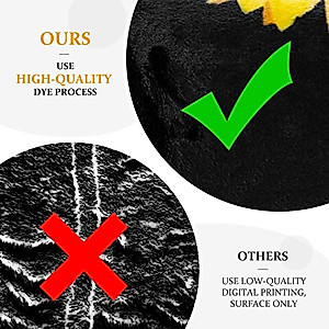 Jekeno Sunflower Gifts Blanket, Double Sided Print Throw Soft Warm Lightweight Blanket for Women Birthday Christmas, Home Living Room Decor Black 50"x60"