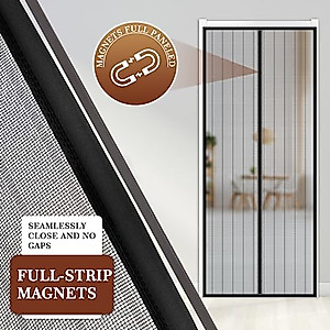 Yotache Magnetic Screen Door New Series Full Strip Magnets Fits Door Size 36 x 80, Screen Size 38" x 81" Full Frame Seal Reinforced Mesh Door Screen Magnetic Closure for Front Patio Back Door