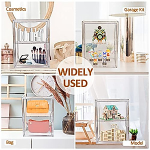 Cutora Clear Handbag Display Case for Closet, Large 2 Layers Plastic Acrylic Purse Storage Organizers, Anti Dust Luxury Stackable Bag Container Box with Magnetic Door for Clutch Cosmetics Makeup
