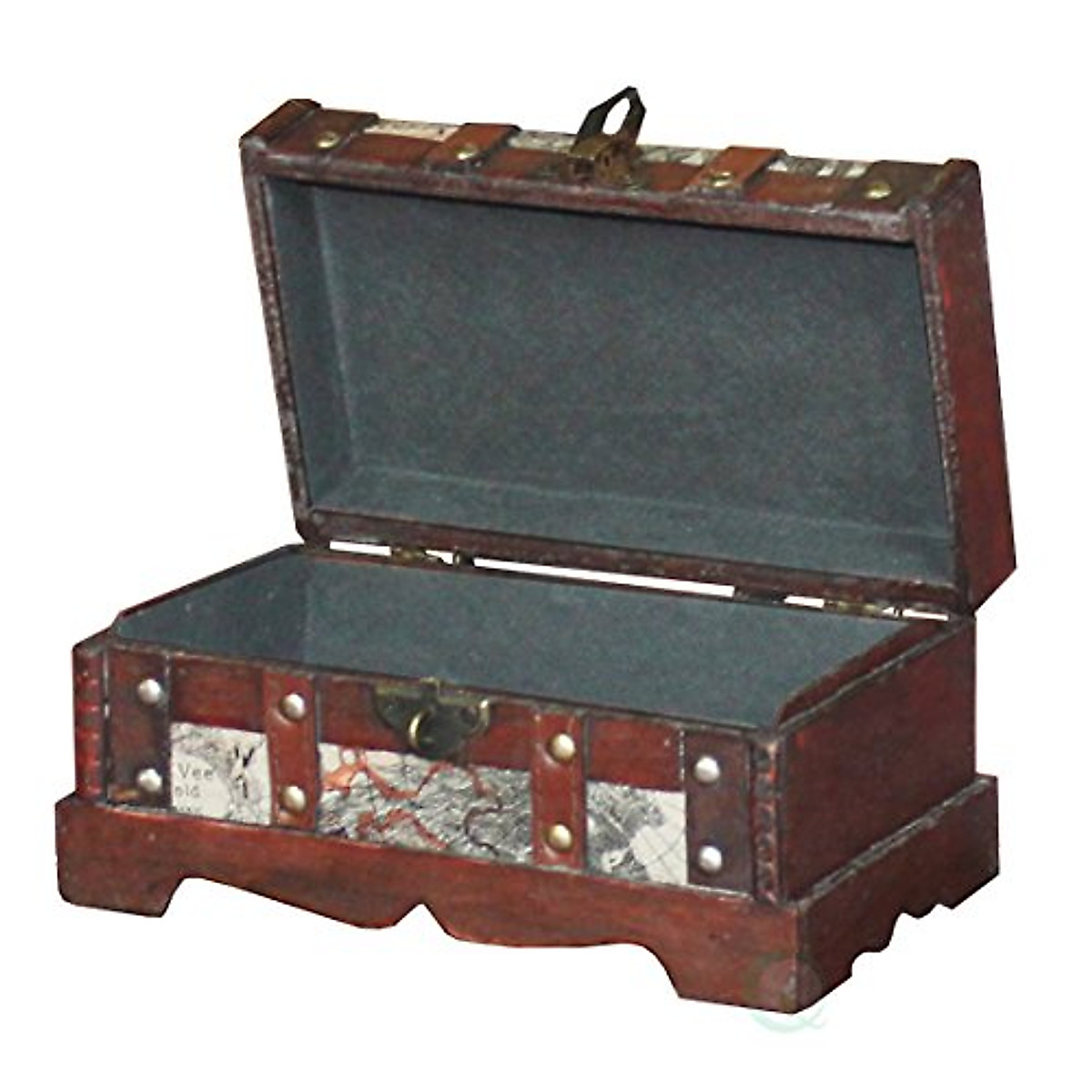 Vintiquewise Old World Map Wooden Small Trunk