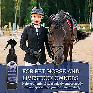 ROYAL RACQUEL Organic Wound Care for Horses, Dogs, Cats, Horses. Equine Healing Aid for Skin Repair, Clean Wounds, Relieves Allergy Skin, and Hot Spot. 12 oz Cleanser
