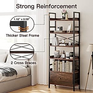 Pipishell 9-Cube Bookshelf & 6-Tier Bookcase with Storage Drawer
