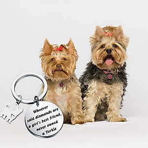 FOTAP Yorkie Lover Gift Yorkie Keychain Best Yorkie Mom Ever Gift Dog Owned Gift Yorkshire Terrier Gift (owned a Yorkie)