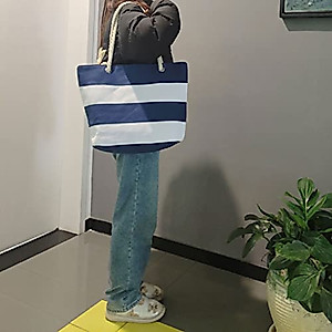 Nevenka Canvas Tote Beach Bag With Zipper Top Handle Handbag Shoulder Bags Shopping Bag (Style 1, Black White)