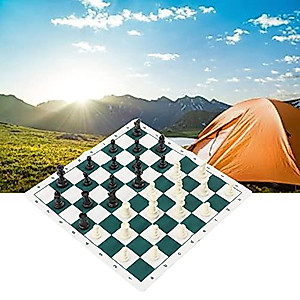 LISND Portable Travel Chess Set Lightweight Folding Roll Up Entertainment Game Compact Portable Picnic Travel Chess Set Wang Gao 95MM